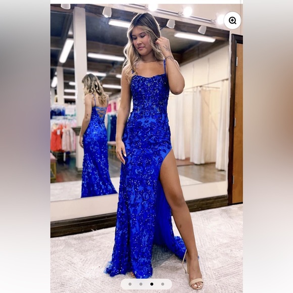 kiss prom | Dresses | Royal Blue Mermaid Scoop Neck Prom Dress With ...